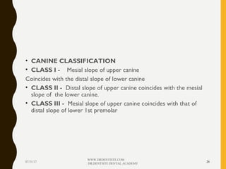 CLASSIFICATION OF MALOCCLUSION | PPT