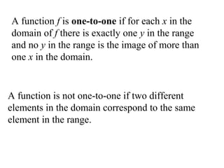 7.7 one to_one_functions_-_inverse_functions | PPT