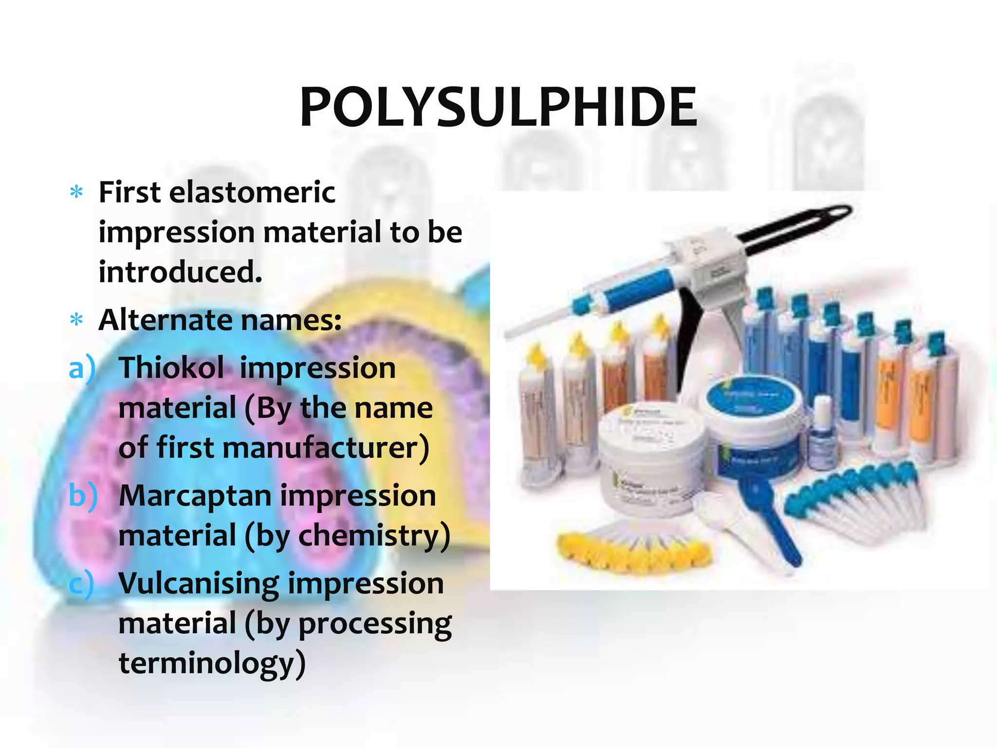 Elastomeric Impression Materials by Dr Rashid Hassan | PPTX