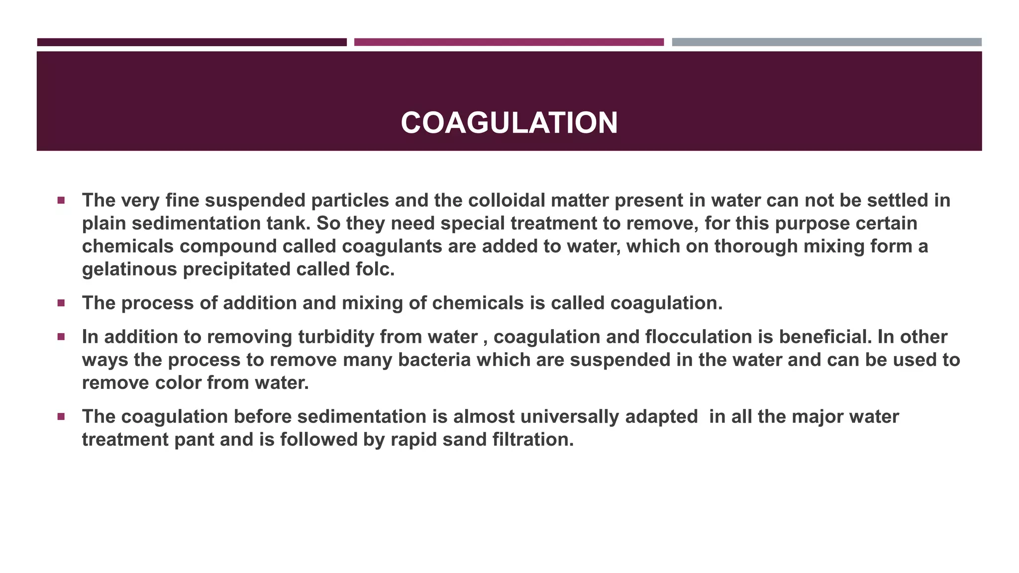 coagulation and flocculation | PPTX