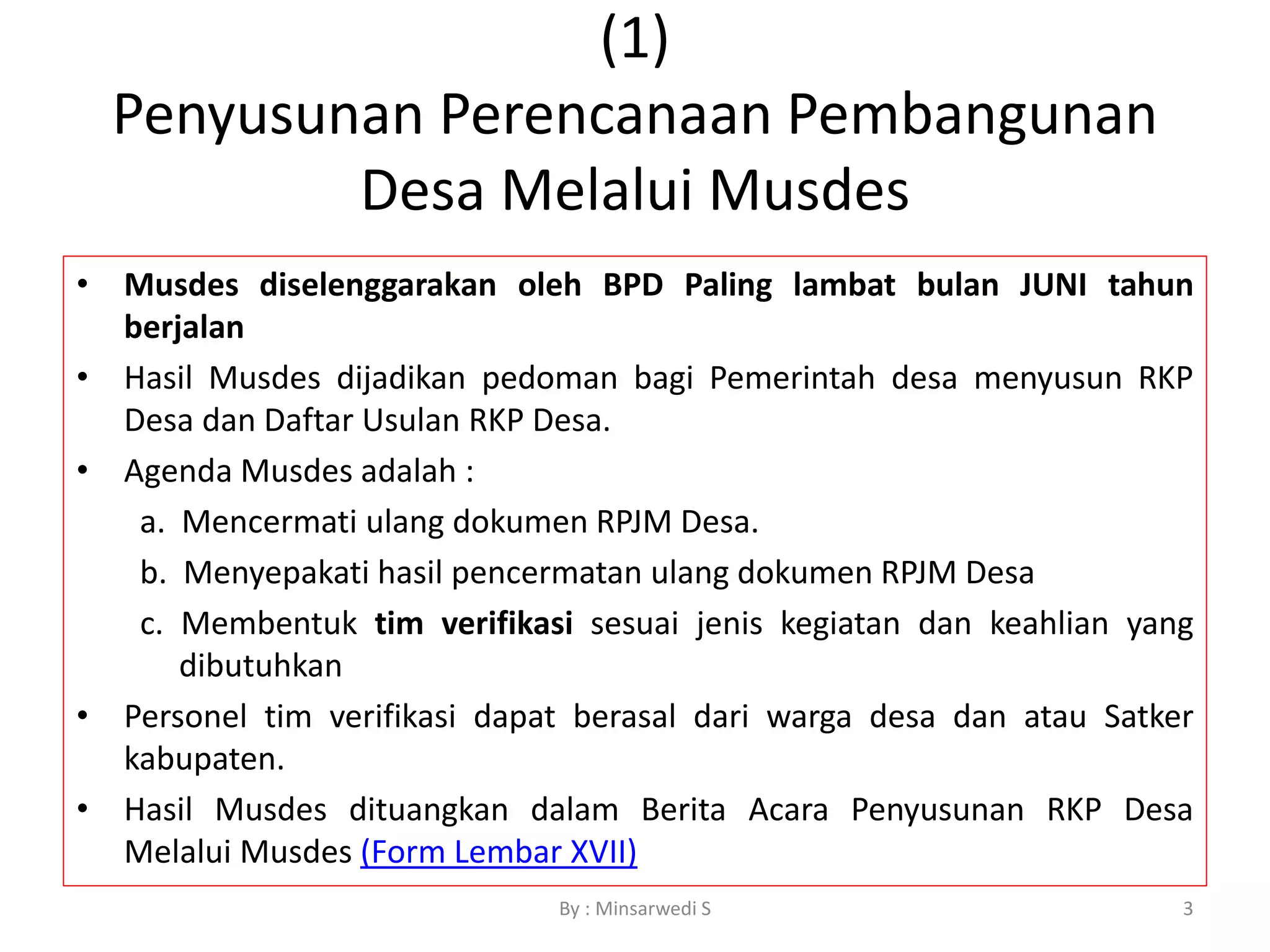 Materi Rencana Kerja Pemerintahan Desa (RKPDes) | PPTX