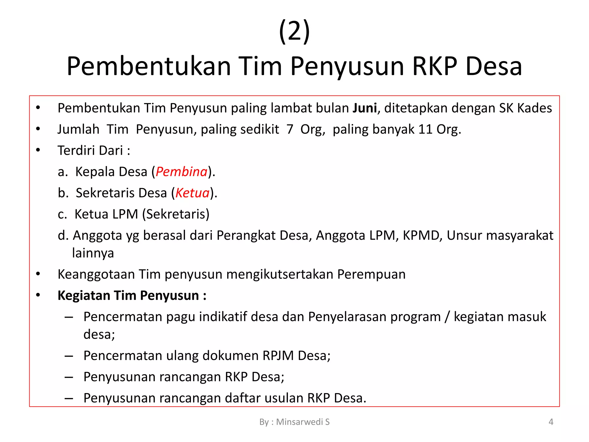 Materi Rencana Kerja Pemerintahan Desa (RKPDes) | PPTX