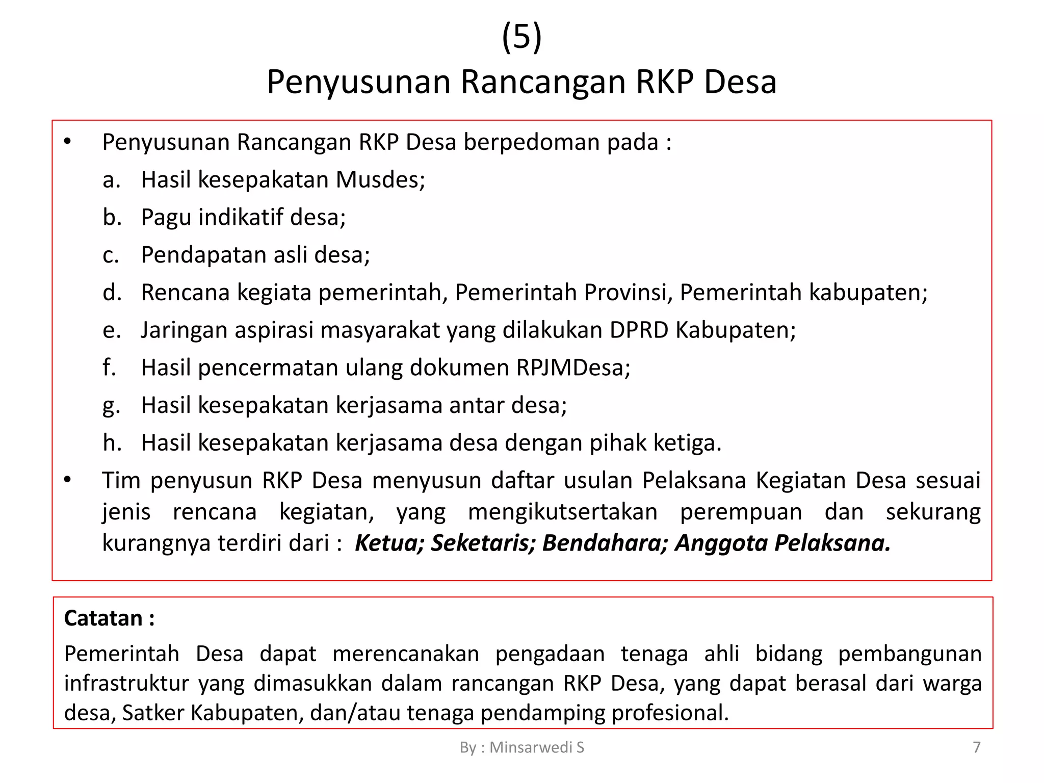 Materi Rencana Kerja Pemerintahan Desa (RKPDes) | PPTX