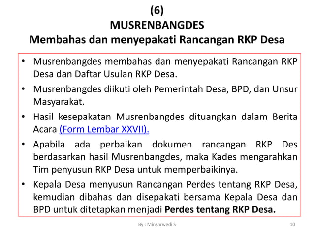 Materi Rencana Kerja Pemerintahan Desa (RKPDes) | PPTX