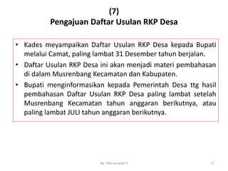 Materi Rencana Kerja Pemerintahan Desa (RKPDes) | PPTX