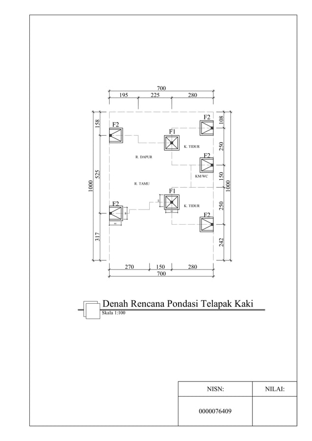7.) denah rencana pondasi telapak kaki | PDF
