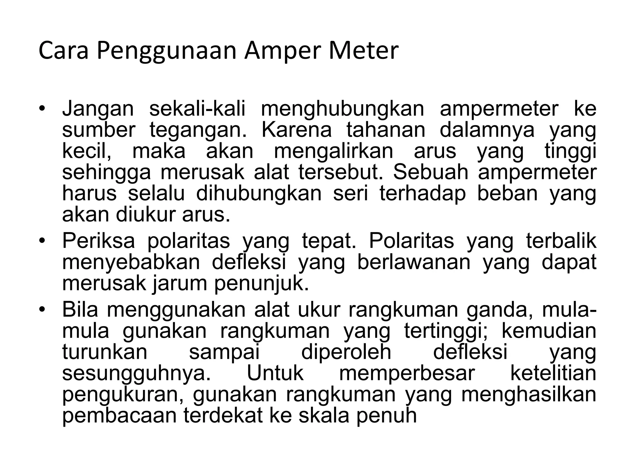 7. instrumen volt meter dan ammeter | PPTX