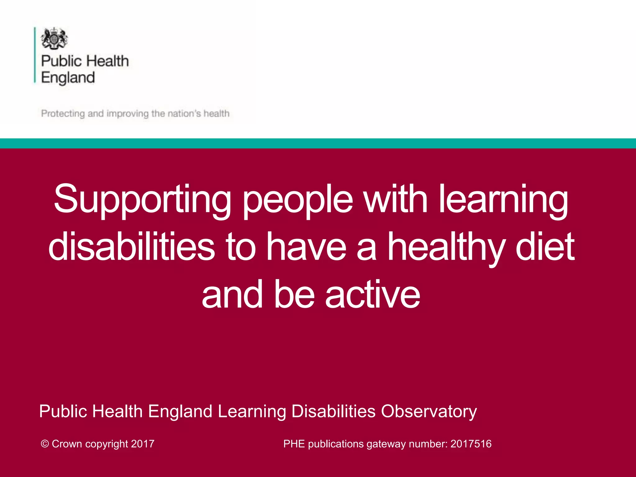 Supporting people with learning disabilities to have a healthy diet and ...