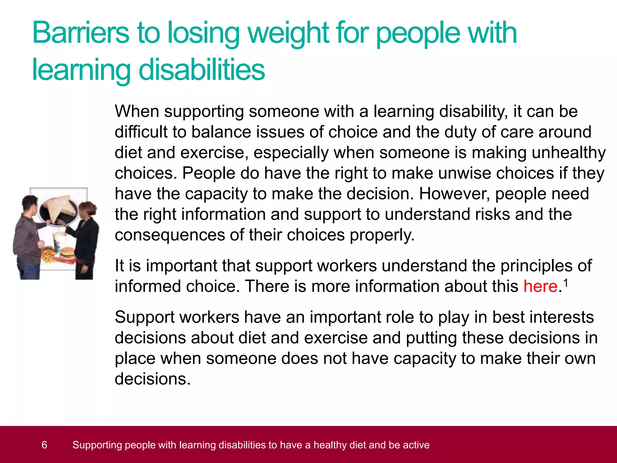 Supporting people with learning disabilities to have a healthy diet and ...