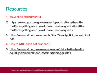 Supporting people with learning disabilities to have a healthy diet and ...