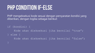 Pemrograman Web 7 - Basic PHP | PDF