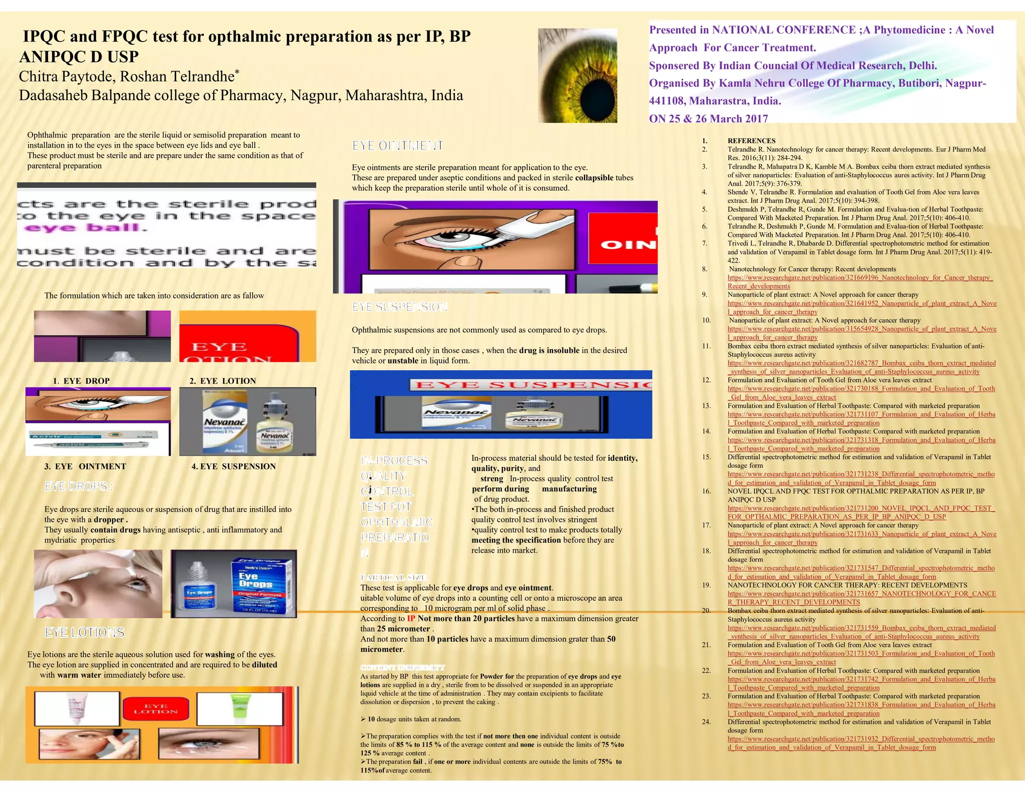IPQC and FPQC test for opthalmic preparation as per IP, BP ANIPQC D USP ...
