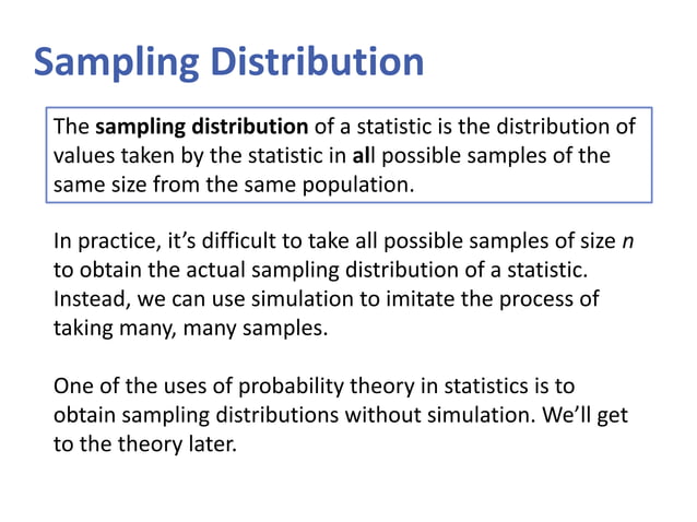 Sampling Distribution | PPTX | Physics | Science