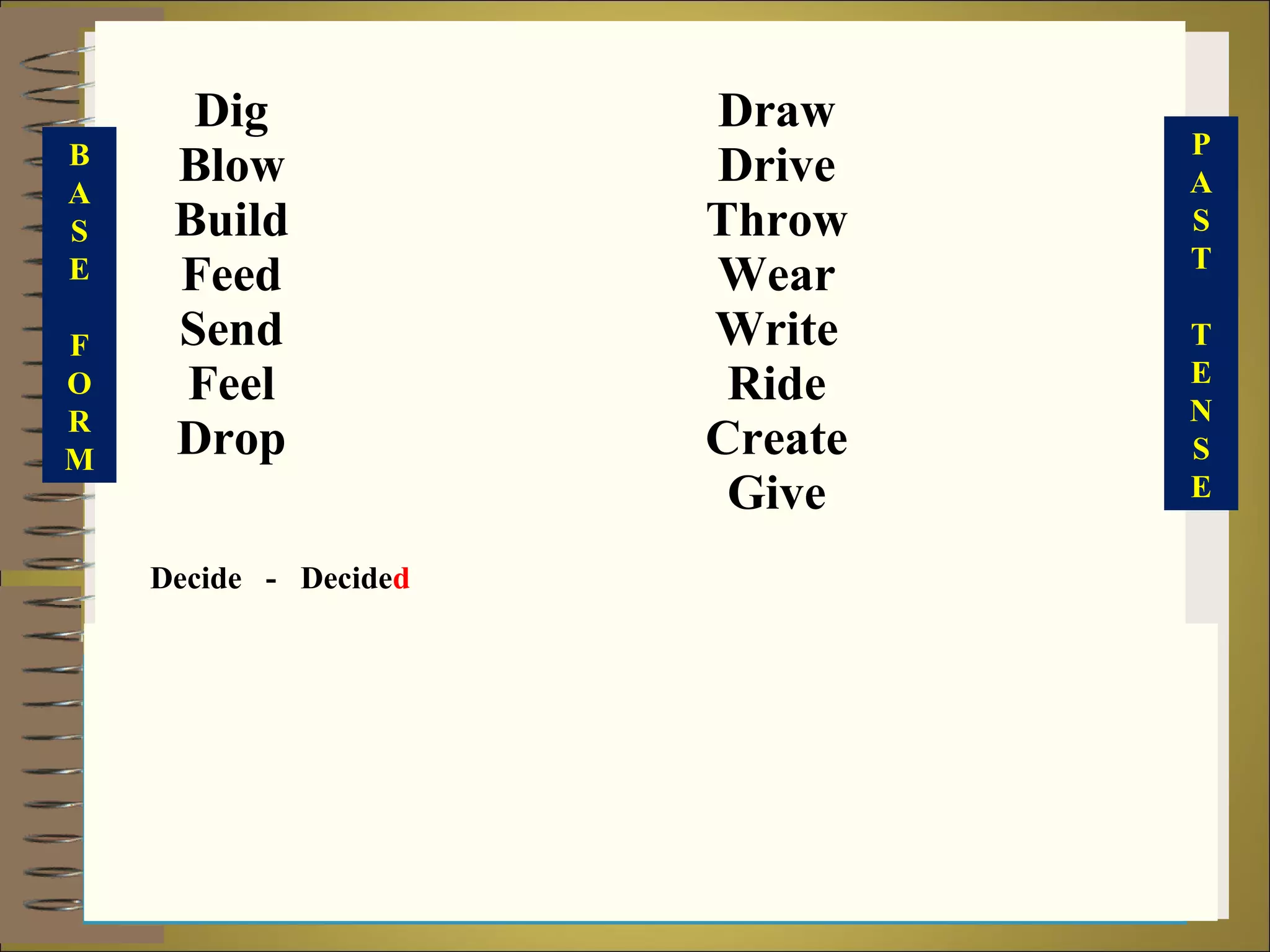 Action Verbs (Past) | PPT