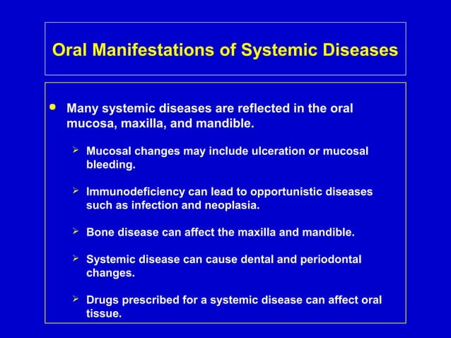 7.oral manifest of systemic diseases part i | PPT