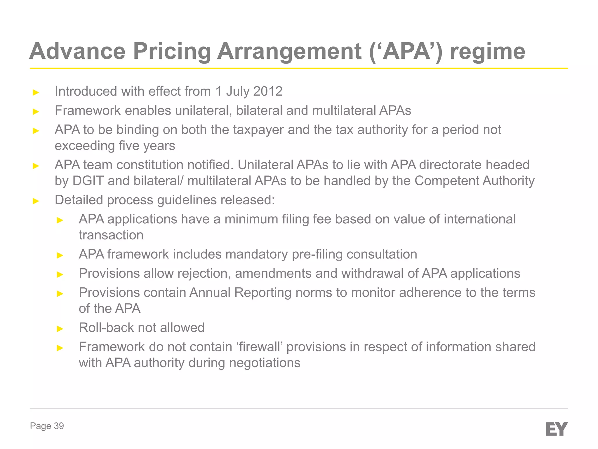 Overview of Transfer Pricing in India - EY India | PDF
