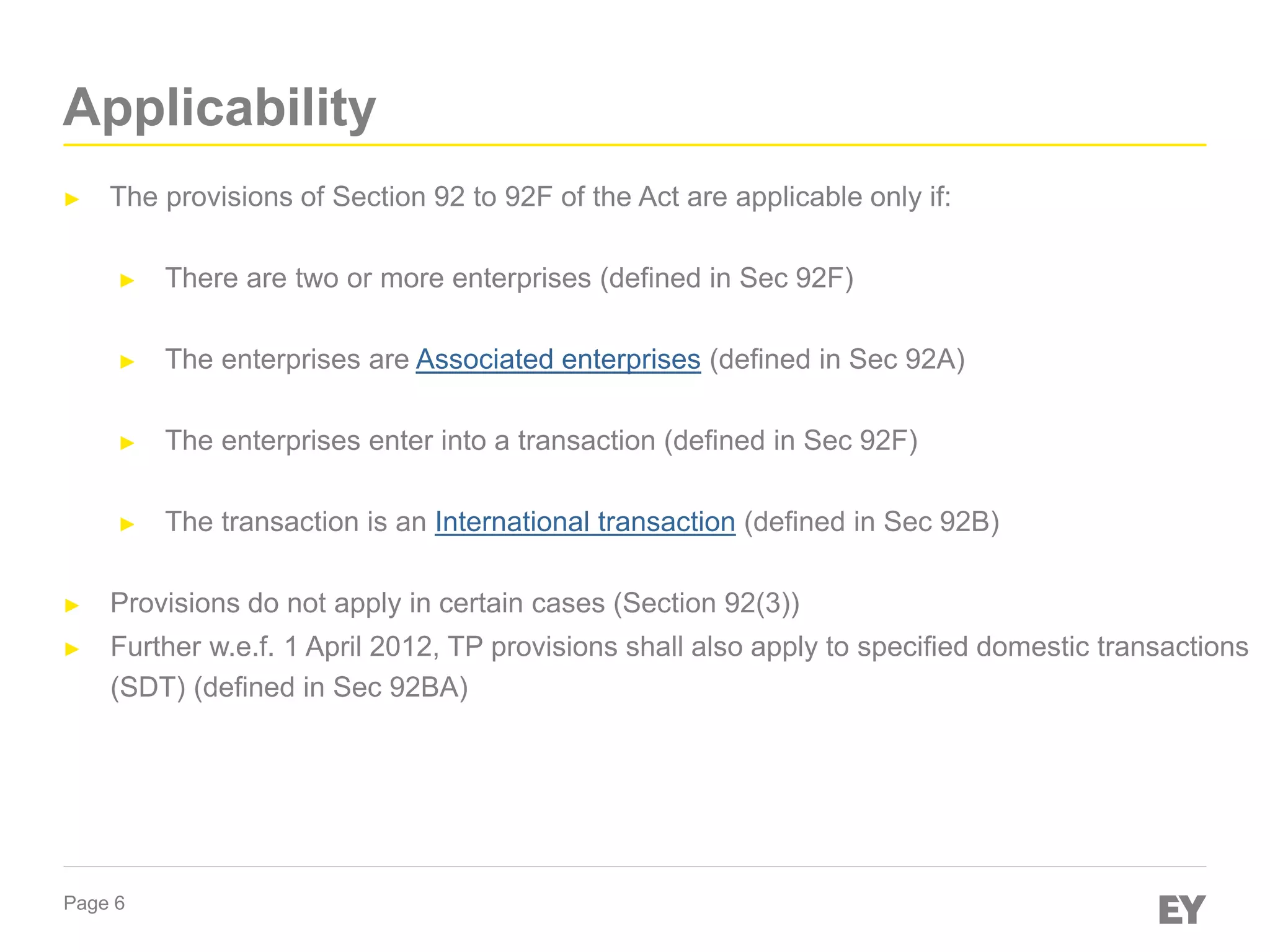 Overview of Transfer Pricing in India - EY India | PDF