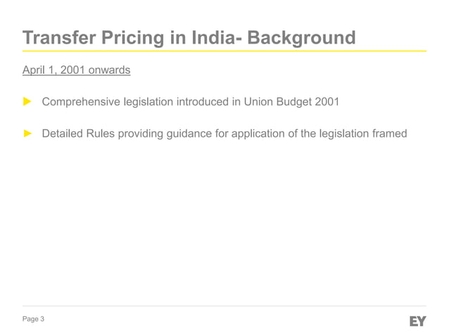 Overview of Transfer Pricing in India - EY India | PDF