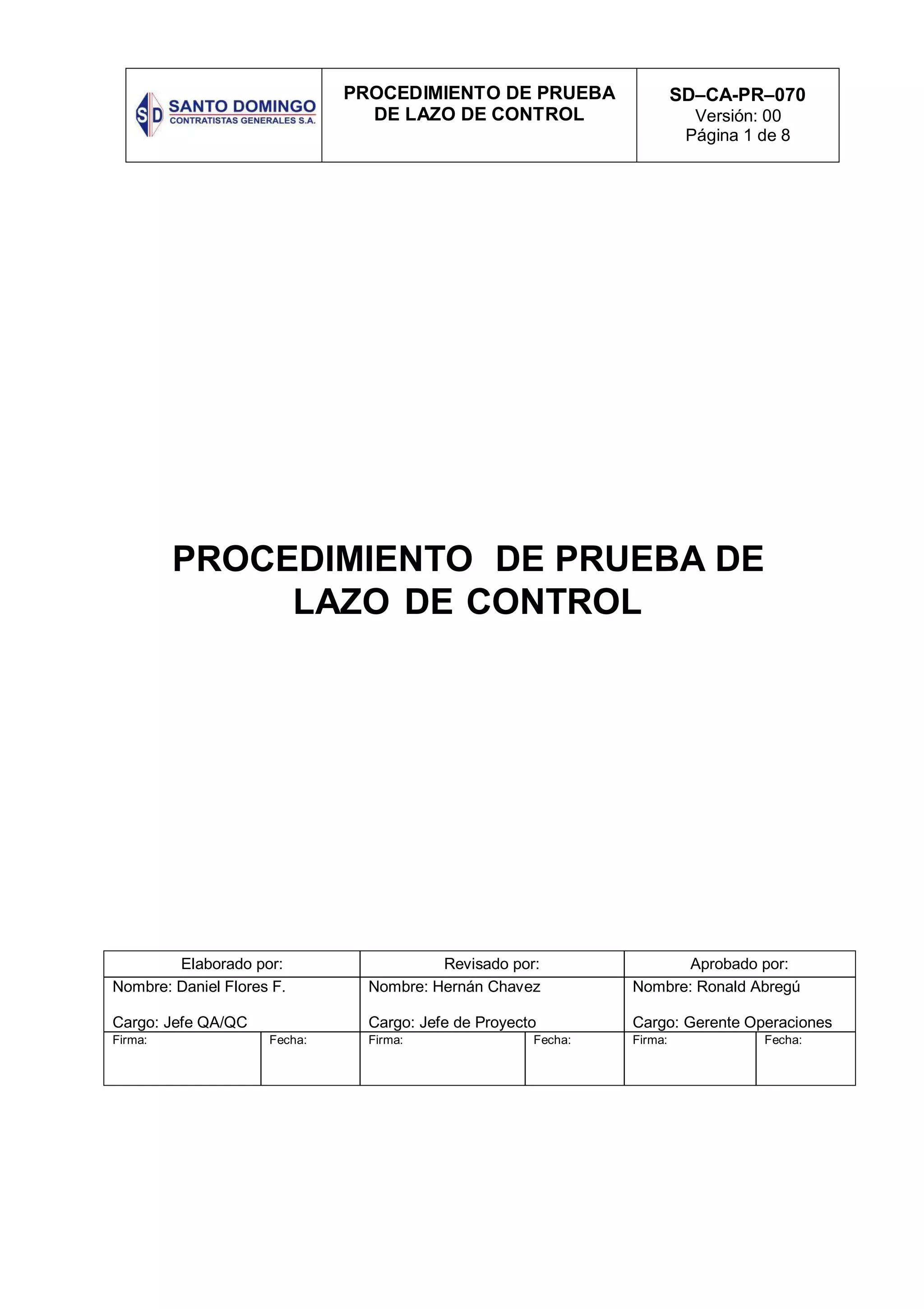 7. procedimiento prueba de lazo de control ver | PDF