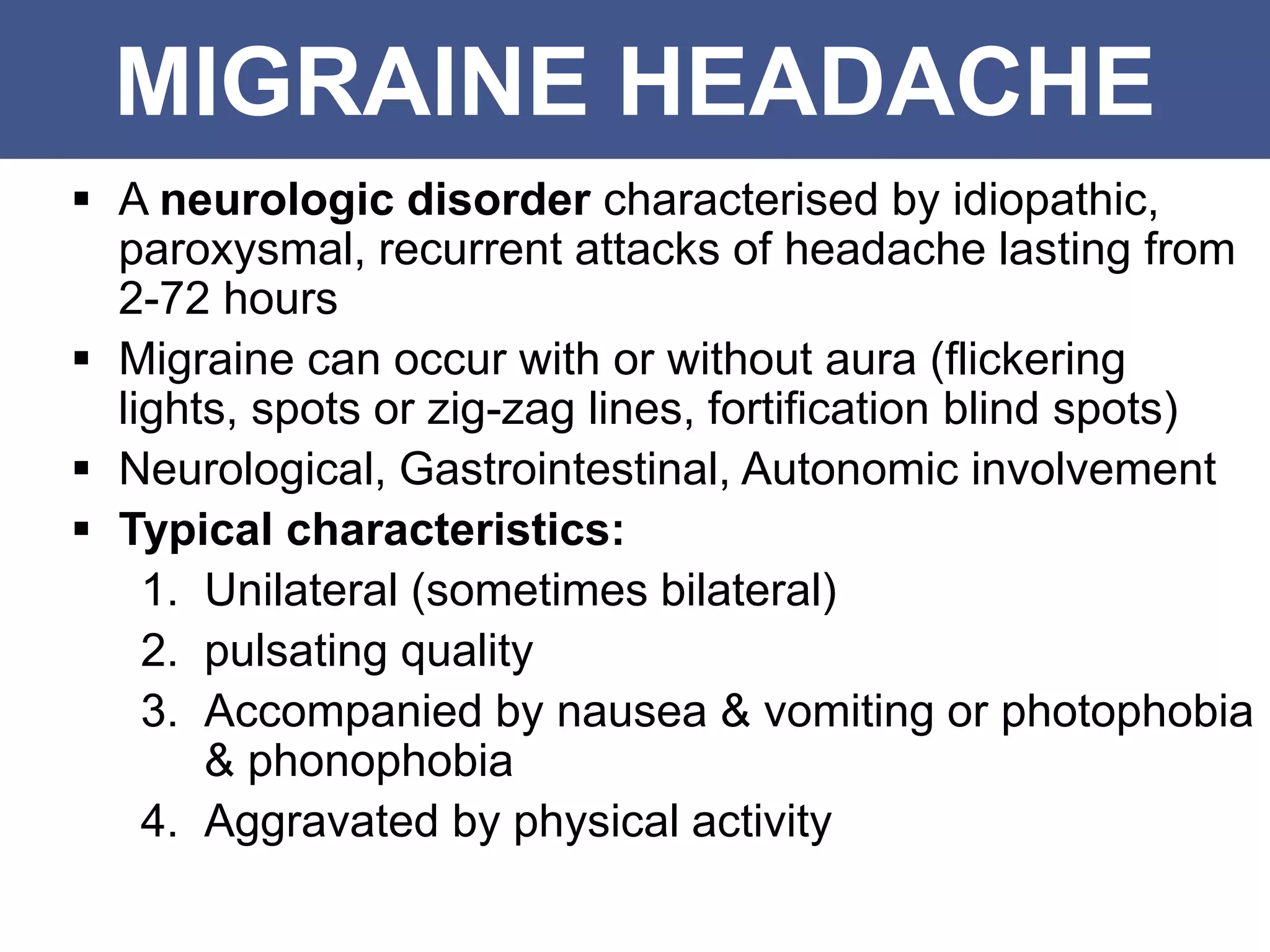 Headache & Facial pain | PPTX