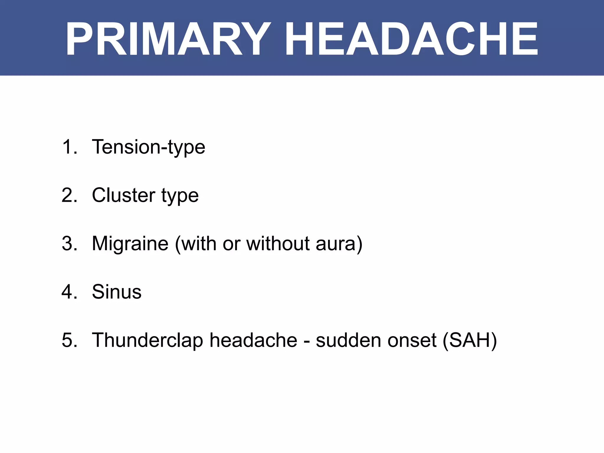 Headache & Facial pain | PPTX
