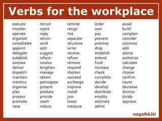 Verbs and gerunds | PPTX | Resume Writing and Advice | Job Search