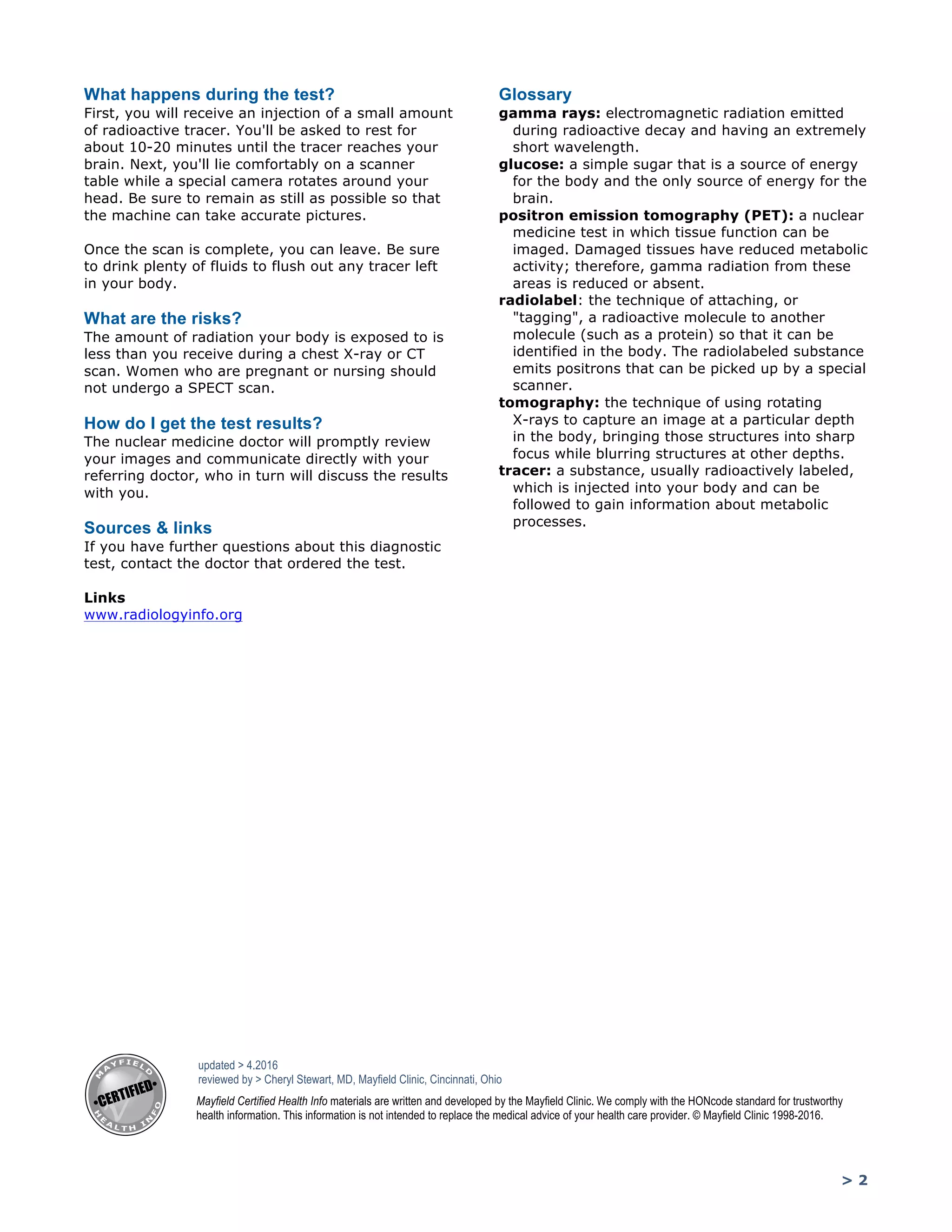 SPECT Scan | PDF | Brain and Nervous System Disorders | Diseases and ...