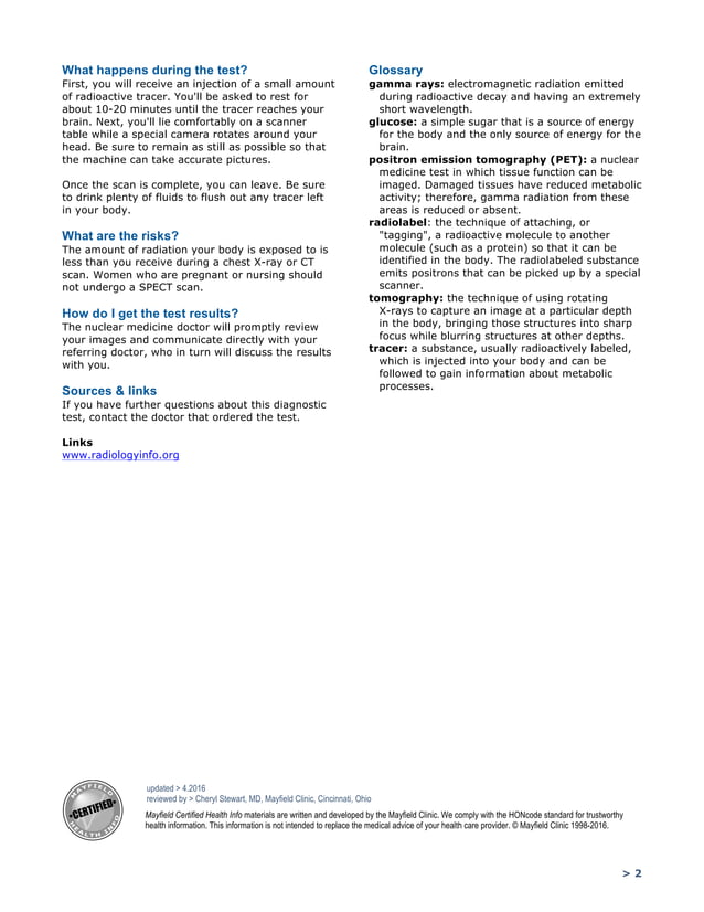 SPECT Scan | PDF | Brain and Nervous System Disorders | Diseases and ...