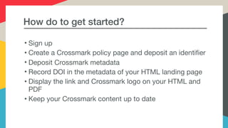 Crossmark - Crossref LIVE Hannover | PDF | Desktop Publishing | Computer Software and Applications