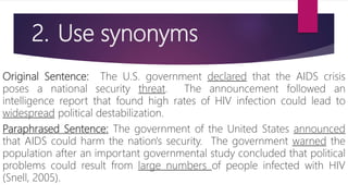 7. paraphrasing | PPTX