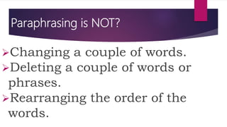 7. paraphrasing | PPTX