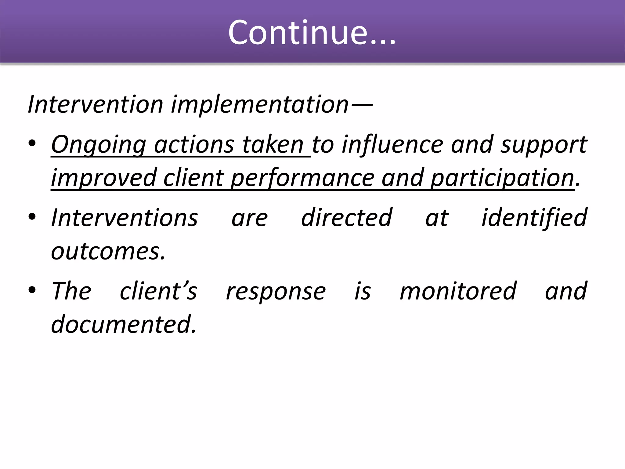 7.1 occupational therapy process | PPTX