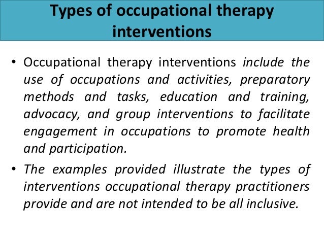 occupational therapy intervention
