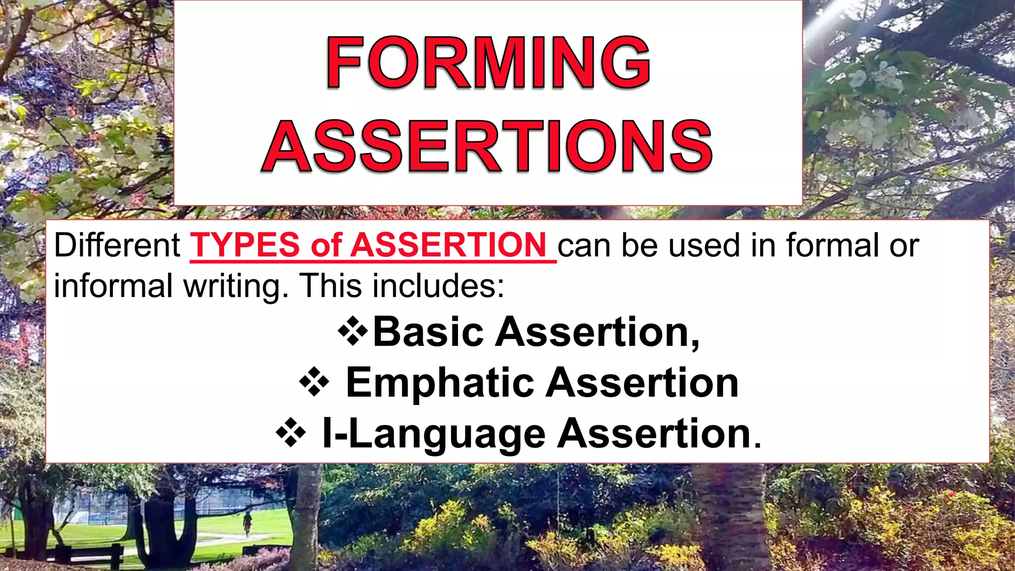 FORMULATING ASSERTIONS | PPTX