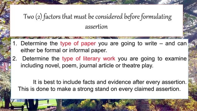 FORMULATING ASSERTIONS | PPTX