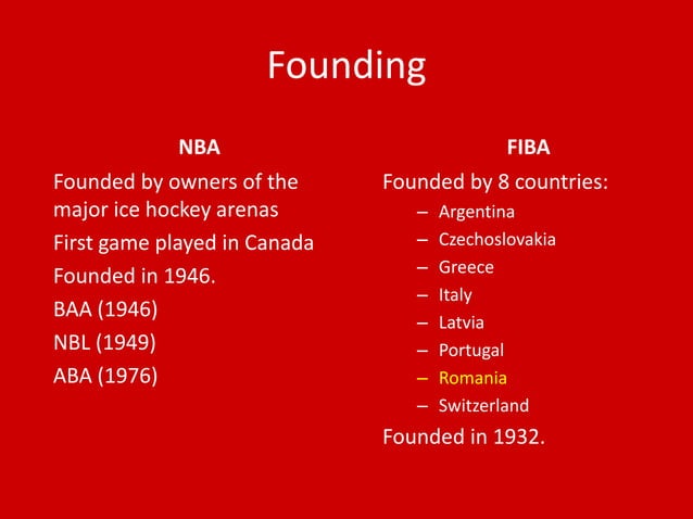 FIBA vs. NBA | PPTX