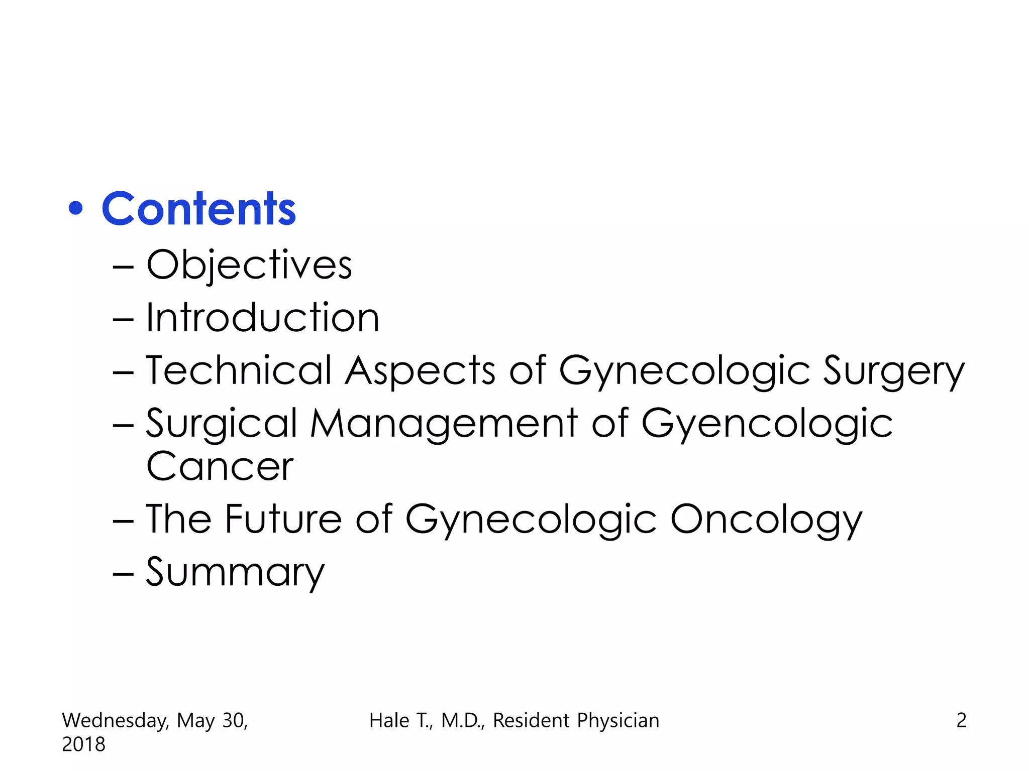 7. gynecologic oncology surgery | PDF | Cancer | Diseases and Conditions