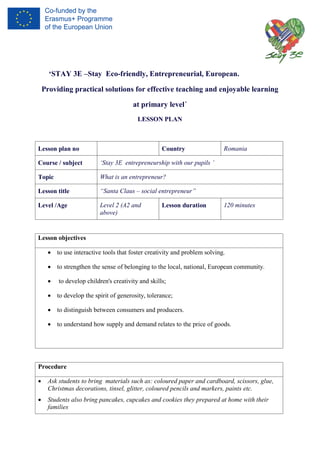 7.Lesson plan entrepreneurship-L2 | PDF
