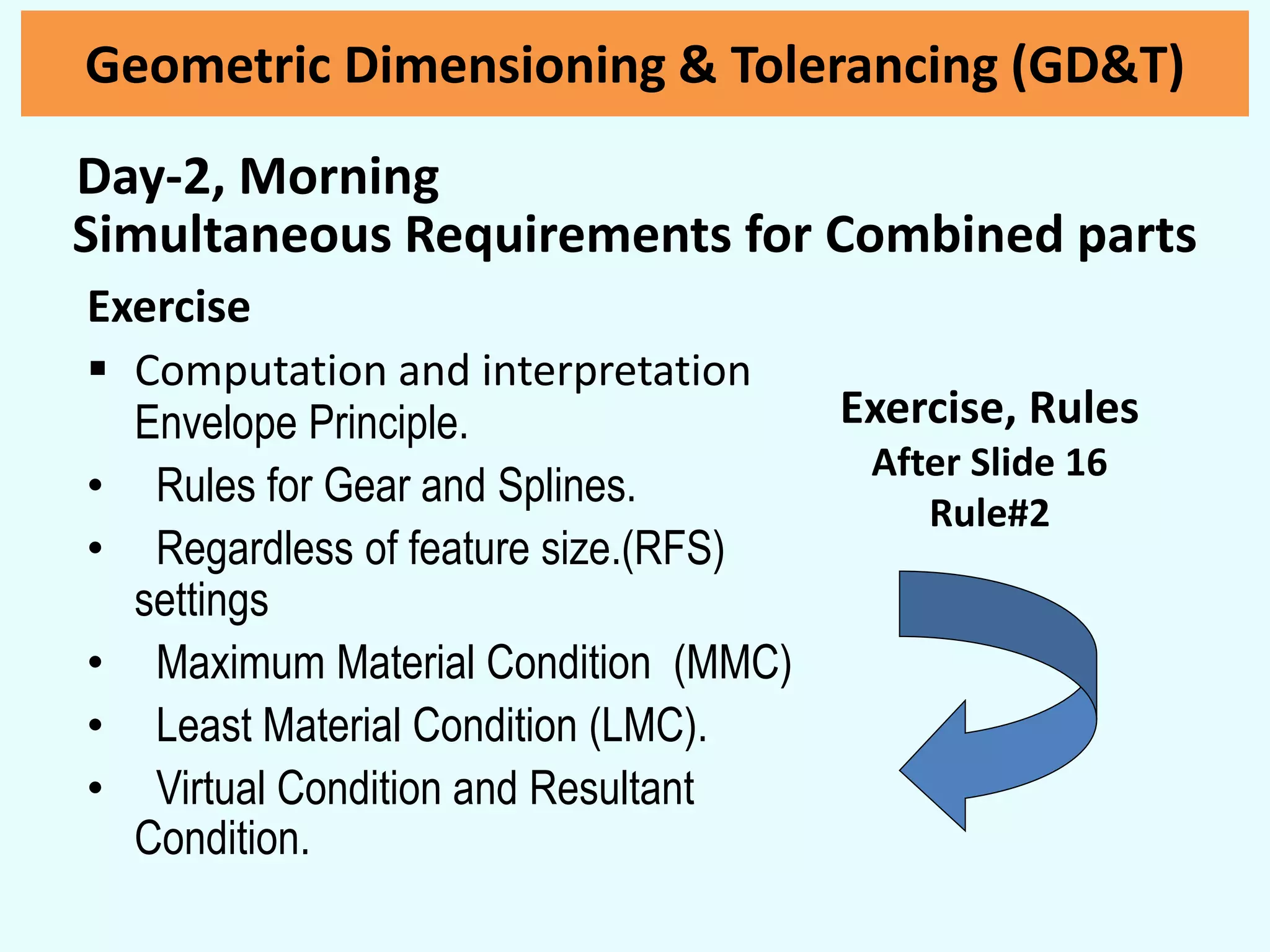 Geometrical Dimensioning & Tolerencing, GD&T Course. Day2 | PPTX