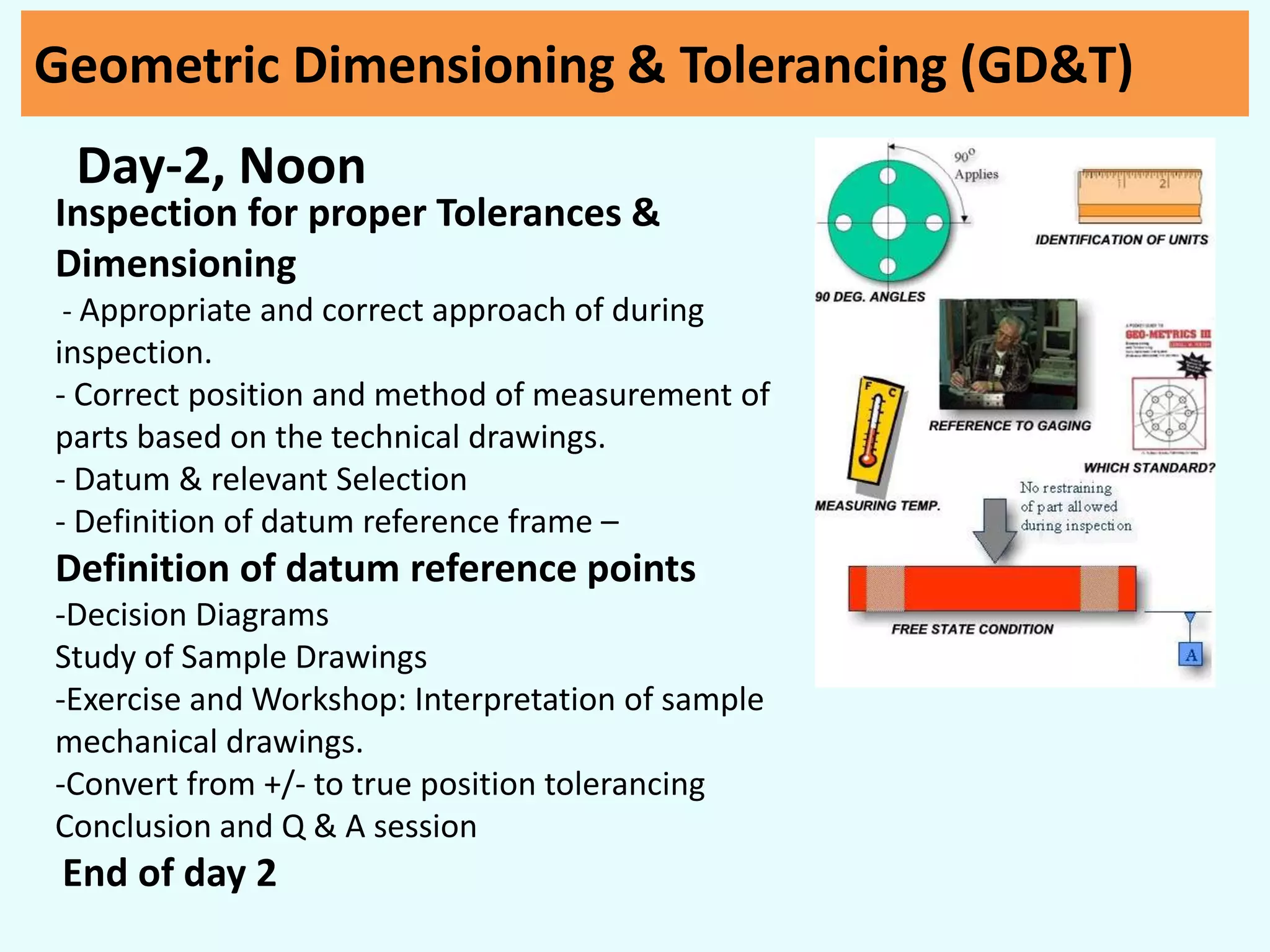 Geometrical Dimensioning & Tolerencing, GD&T Course. Day2 | PPTX