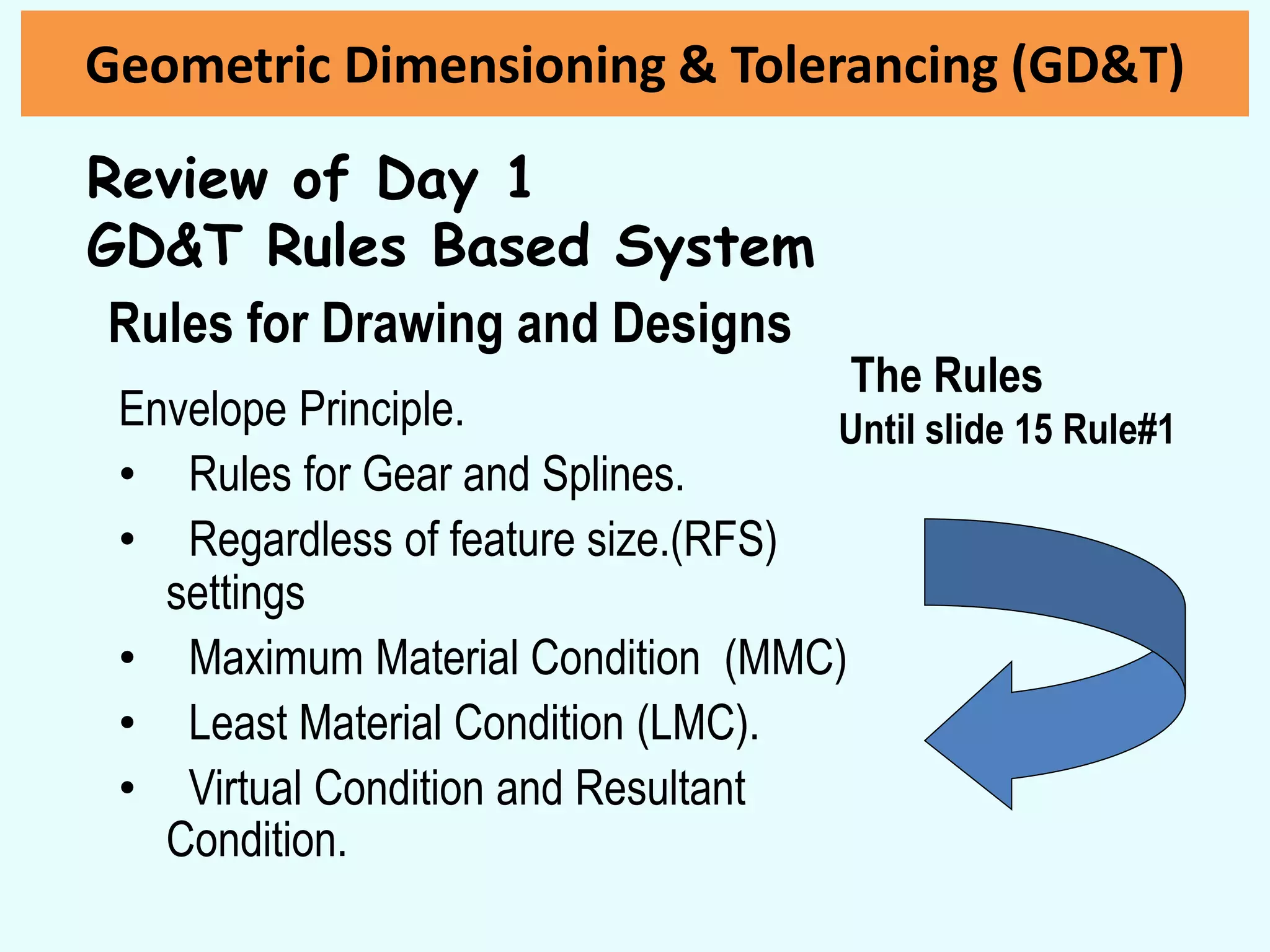 Geometrical Dimensioning & Tolerencing, GD&T Course. Day2 | PPTX