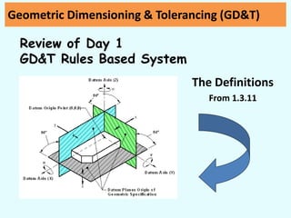 Geometrical Dimensioning & Tolerencing, GD&T Course. Day2 | PPTX