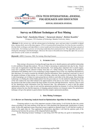 Survey on Efficient Techniques of Text Mining | PDF