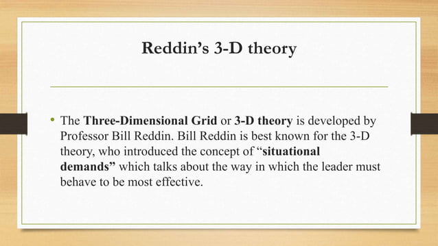 reddin's 3D theory | PPTX