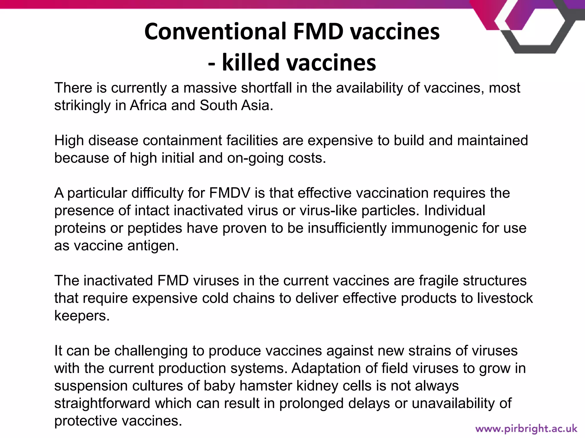 Foot-and -Mouth Disease vaccines (B. Charleston) | PDF