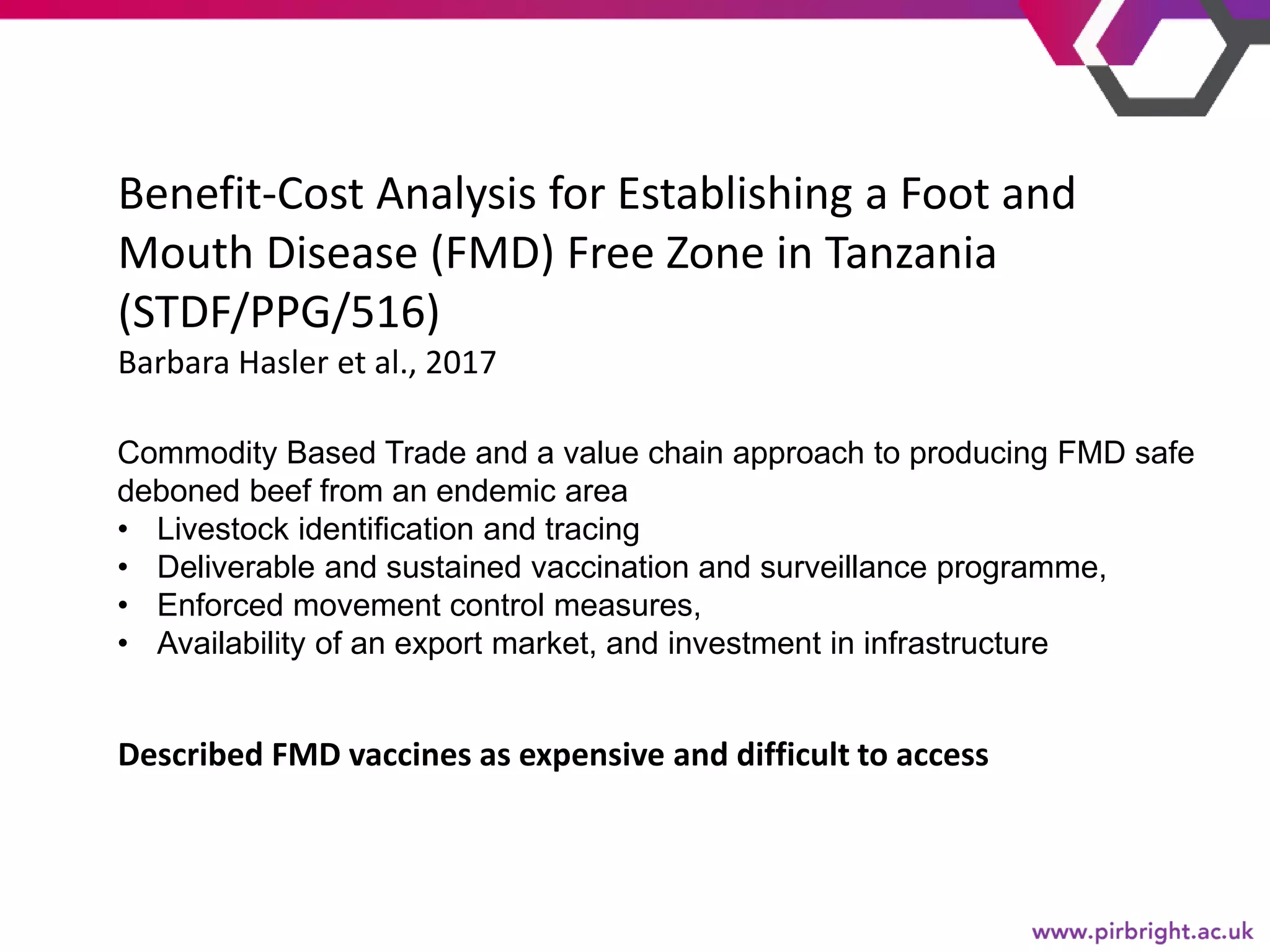 Foot-and -Mouth Disease vaccines (B. Charleston) | PDF