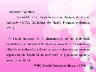 7.health indicators | PPTX