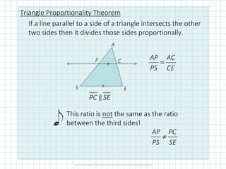 7.4 Triangle Proportionality Theorems | PDF