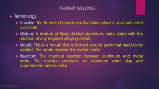 Electron beam and thermit welding | PPTX