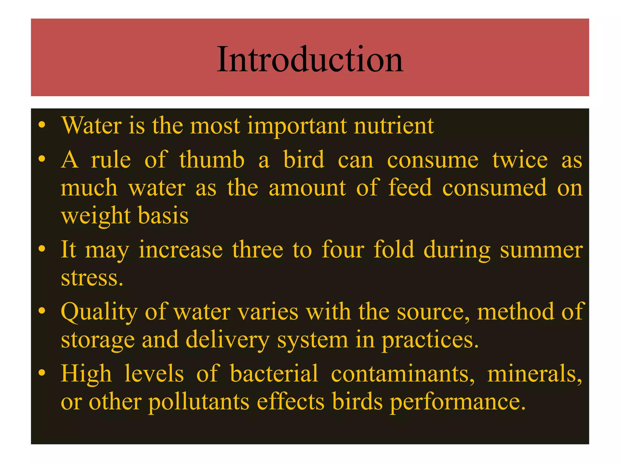 water management in poultry | PPTX